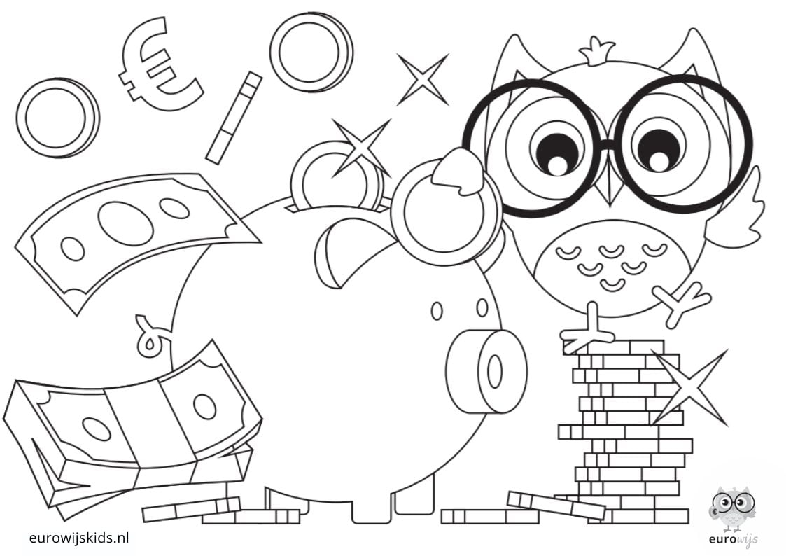 Speelgeld Kleurplaten